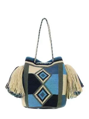 JW Anderson La Mochica Wayuu Bucket Bag - Blue