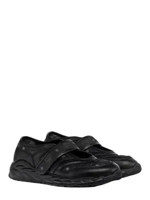 Mcm Visetos Monogram Touch-strap Sneakers - Black