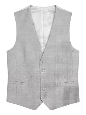 ETIEM TEXTIL S.L. Micro-patterned V-neck Waistcoat - Grey
