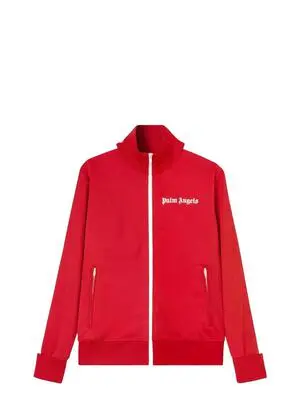 Palm Angels Logo Print Side Stripe Track Jacket - Red