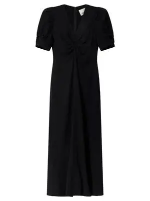 Isabel Marant Étoile Surelia Dress Long Sleeve Crepe Maxi Dress With Cut-out Detail - Black