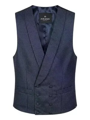 FRANKS Frank Double-breasted Polka Dot Waistcoat - Blue