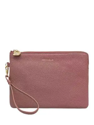 COCCINELLE Grained Leather Pouch Bag - Pink