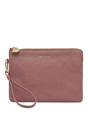 COCCINELLE Grained Leather Pouch Bag - Pink