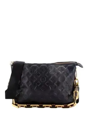 LOUIS VUITTON Coussin Mm Monogram Embossed Lambskin Crossbody Bag - Black