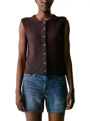 Marc O'polo Pointelle Knit Button-up Cardigan - Brown