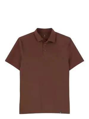 Boggi Milano Polo In Stretch Supima Cotton Jersey - Brown