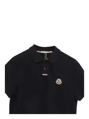 Moncler 2020s Logo Patch Piqué Polo Shirt - Blue