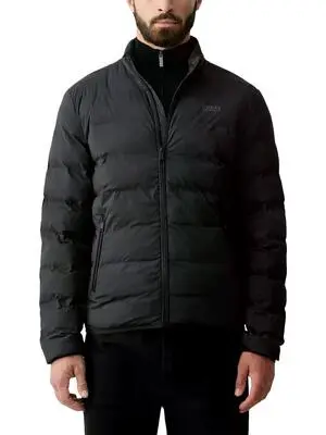 Guess Quilted Logo-print Jacket - Black