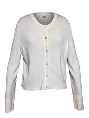 BOSS Ribbed Knit Button-up Cardigan - Neutrals