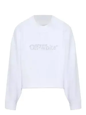 Off-White Logo Print Crew Neck Sweater - White