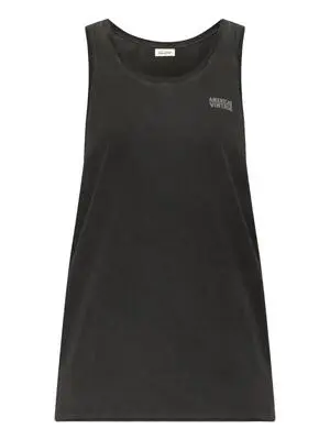 American Vintage Logo Print Racerback Tank Top - Black
