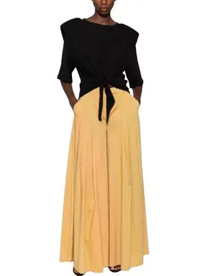 JIJIL Pleated Palazzo Pants - Yellow