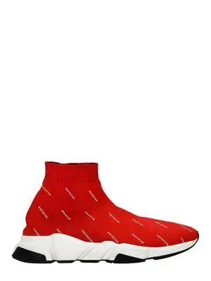 Balenciaga Balenciaga Speed Logo-Print Sneakers Red