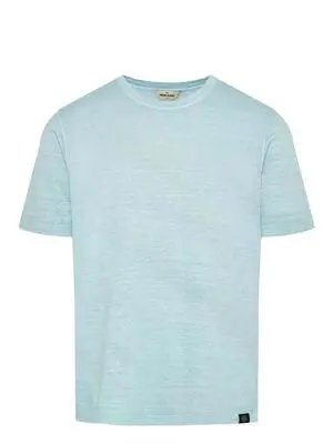 GRAN SASSO Slub-texture Side-slit T-shirt - Blue
