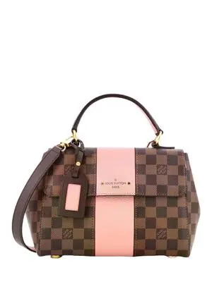 LOUIS VUITTON Louis Vuitton Bond Street Handbag Damier Ebene Leather BB Satchel Pink
