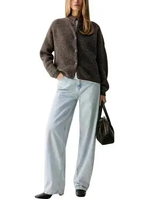 GESTUZ Alphagz Button-up Knit Cardigan - Brown