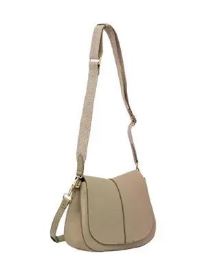 GIANNI CHIARINI Medium Helena Round Grained Cross Body Bag - Neutrals