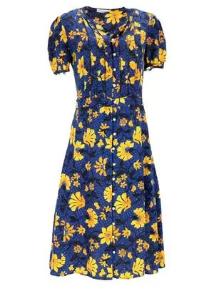 Altuzarra Madelena Printed Midi Dress - Blue