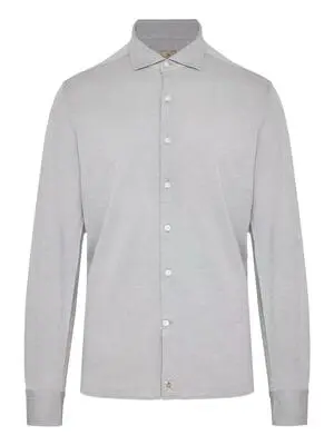 SONRISA Piqué-weave Long-sleeve Shirt - Grey