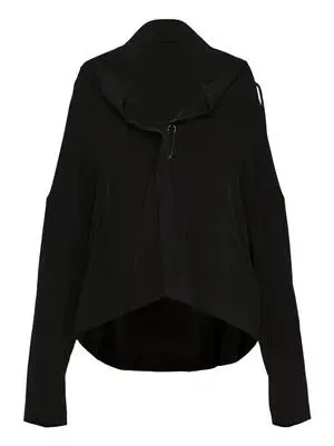 Yohji Yamamoto Safety Pin Fastening Drawstring Jacket - Black