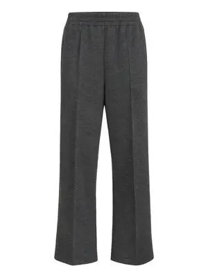 Brunello Cucinelli Techno Cotton And Cashmere Interlock Track Trousers - Grey