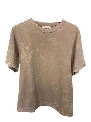 ATOMO FACTORY Acid-wash Jersey T-shirt - Brown