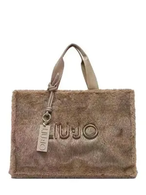 Liu Jo Large Teddy Tote Bag With Zip Closure - Brown