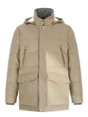 Brunello Cucinelli Quilted Hooded Parka - Neutrals