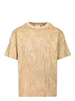 SONG FOR THE MUTE X Adidas Logo-appliqué Distressed T-shirt - Neutrals