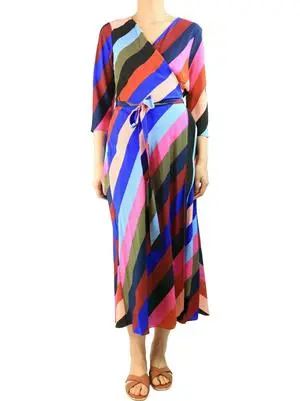 Diane Von Furstenberg V-neck Wrap Midi Dress - Blue
