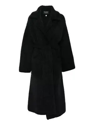 Alanui Ribbed Knit Belted Coat - Black
