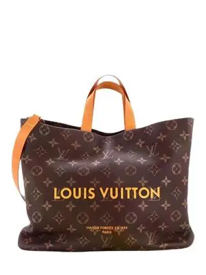 LOUIS VUITTON Louis Vuitton Monogram Leather Shopper Tote Bag MM Brown