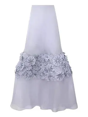 Zimmermann Floral Appliqué Maxi Skirt - Grey