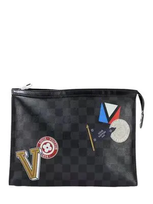 LOUIS VUITTON Pochette Voyage Mm Limited Edition Damier Graphite League Pouch - Black