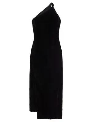 Oscar De La Renta One-shoulder Midi Dress - Black