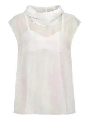 SANS FAFF Sans Faff Halo Cowl-Neck Blouse Neutrals