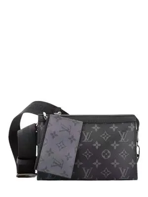 LOUIS VUITTON Gaston Wearable Wallet Monogram Eclipse Canvas Crossbody Bag - Black