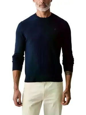 HACKETT LONDON Embroidered Crew Neck Sweater - Blue