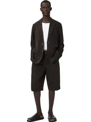 ALLSAINTS Marko Tailored Linen Blend Shorts - Black
