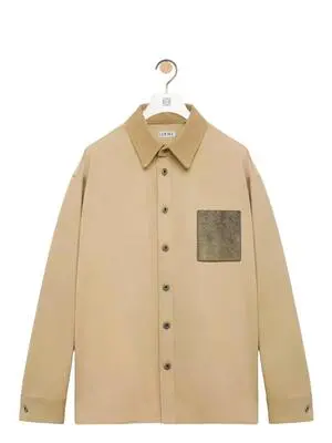 Loewe Corduroy-collar Embroidered Jacket Neutrals