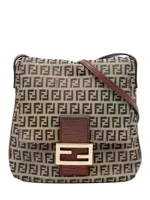 Fendi Zucchino Canvas Crossbody Bag - Brown