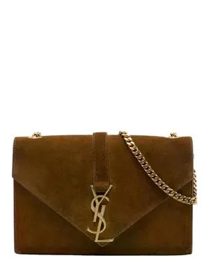 Saint Laurent Monogram Envelope Crossbody Bag - Brown