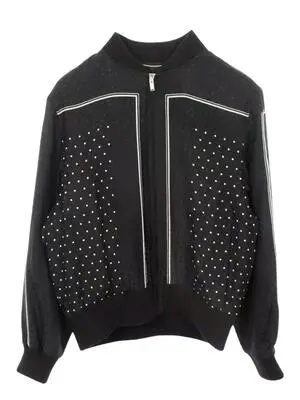 Saint Laurent Silk Polka Dot Bomber Jacket - Black