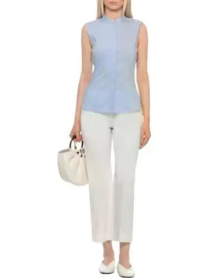 EMME Sleeveless Shirt With Strass Embellishment - Blue