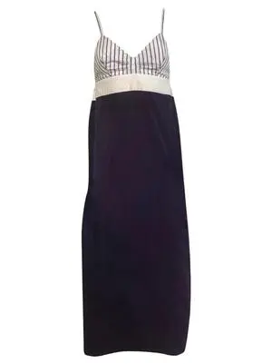 Dries Van Noten Striped Cotton Midi Dress - Blue
