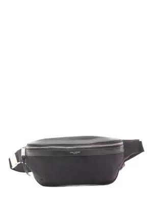 Saint Laurent Saint Laurent Black Canvas Leather Trim Belt Bag Black