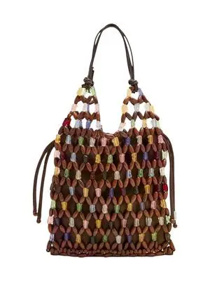 Staud Beaded Mini Bag - Brown