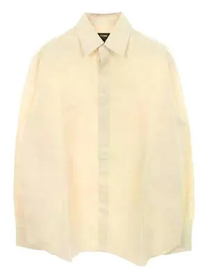 Fendi 2000s Embroidered-detailing Long-sleeved Shirt - Neutrals