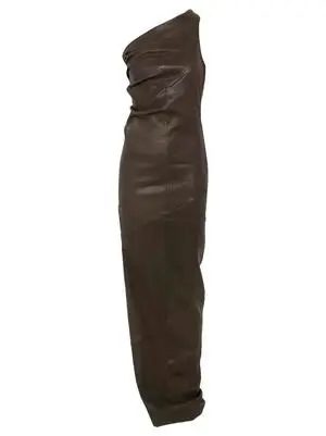 Rick Owens Athena One-shoulder Draped Maxi Dress - Brown